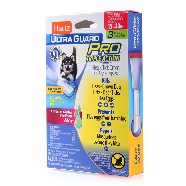 Hartz® UltraGuard Pro® Flea and Tick Drops for Dogs and Puppies 15-30lb ...
