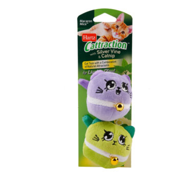 Hartz Cattraction with Silver Vine & Catnip® Macaron Mice™ Cat Toy | Hartz