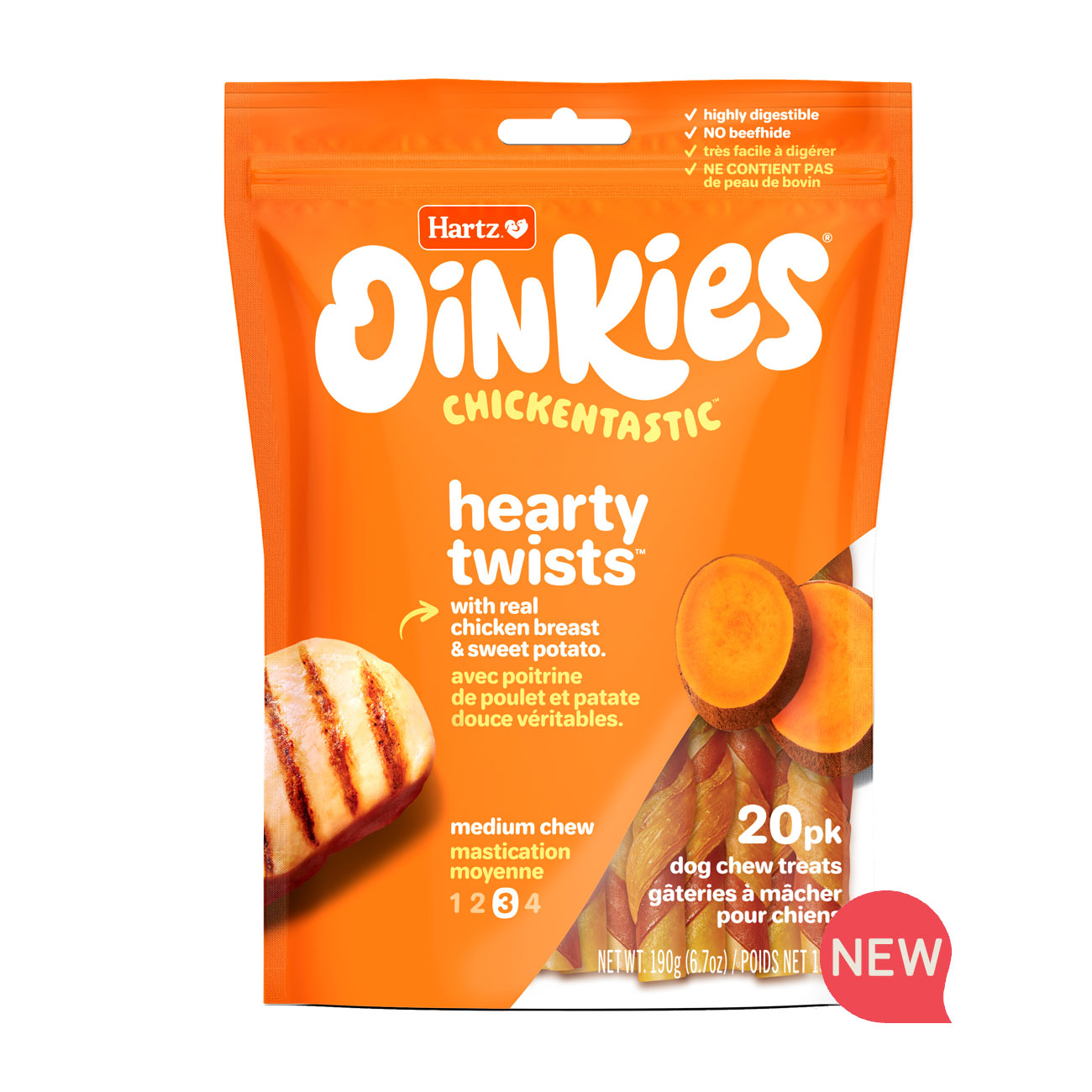 Hartz® Oinkies® Chickentastic™ Hearty Twists™ – 20 Pack | Hartz