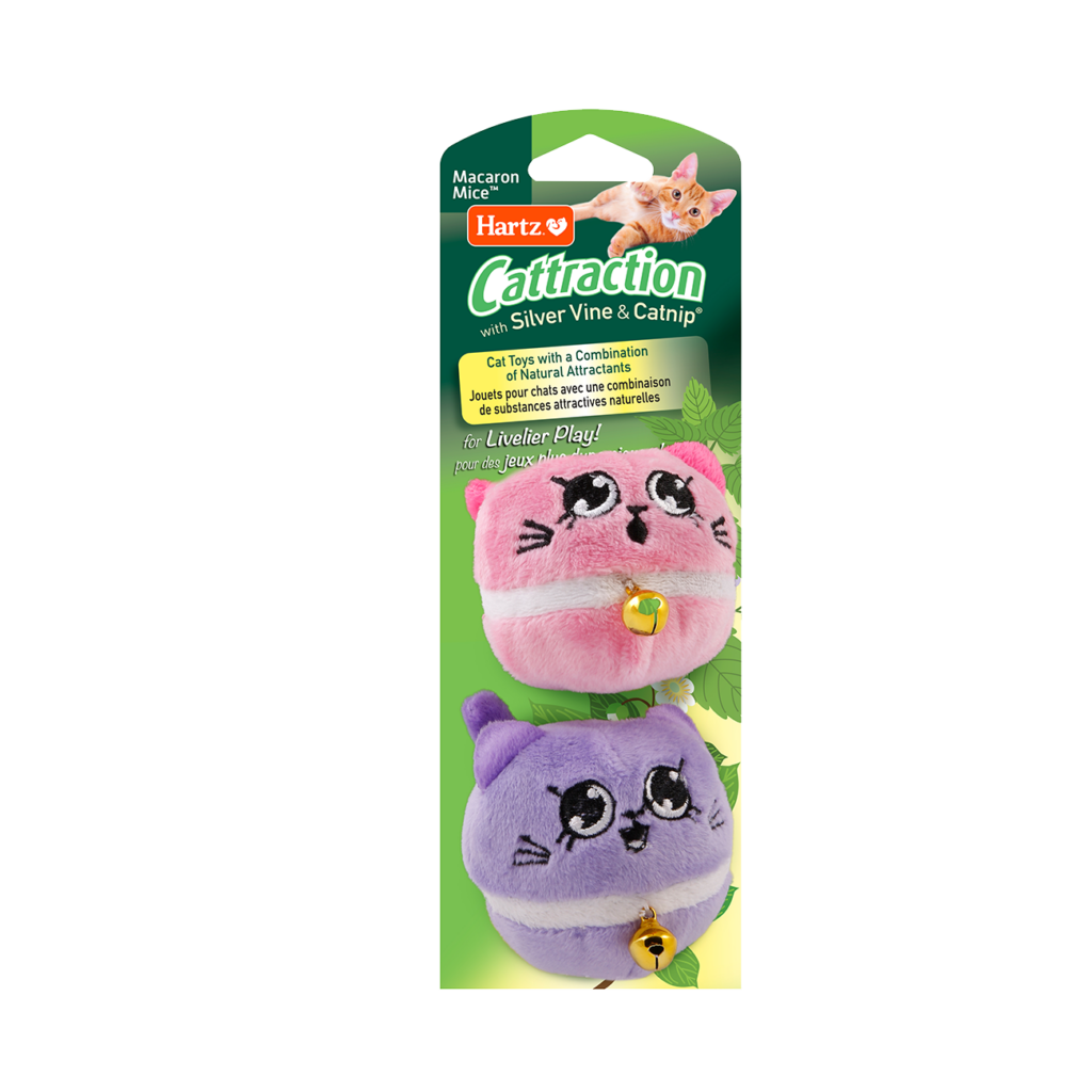 Hartz Cattraction with Silver Vine & Catnip® Macaron Mice™ Cat Toy | Hartz
