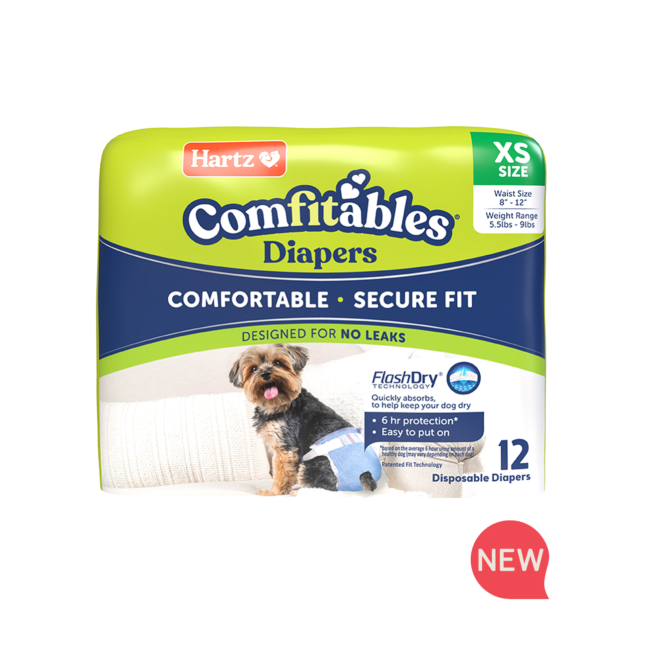 Hartz® Comfitables® Dog Diapers, Size XS, 5.5 - 9 lbs. - 12ct | Hartz