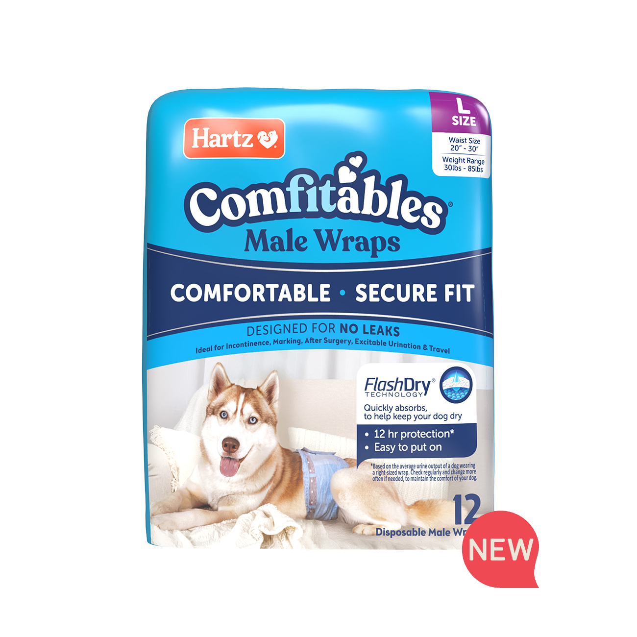 Hartz® Comfitables® Dog Wraps, Size L, 30 - 85 lbs. - 12ct | Hartz