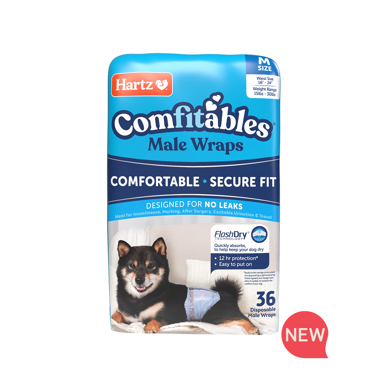 Hartz® Comfitables® Dog Wraps, Size M, 15 - 30 lbs. - 36ct | Hartz