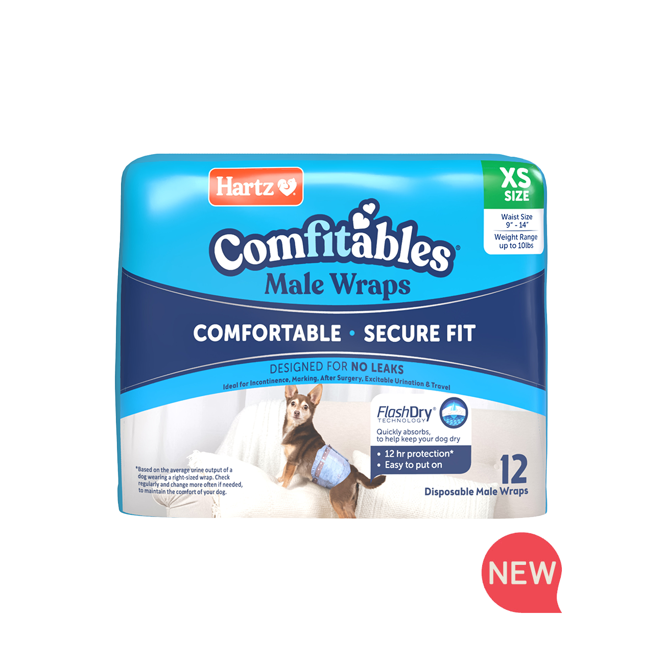 Hartz® Comfitables® Dog Wraps, Size XS, up to 10 lbs. - 12ct | Hartz