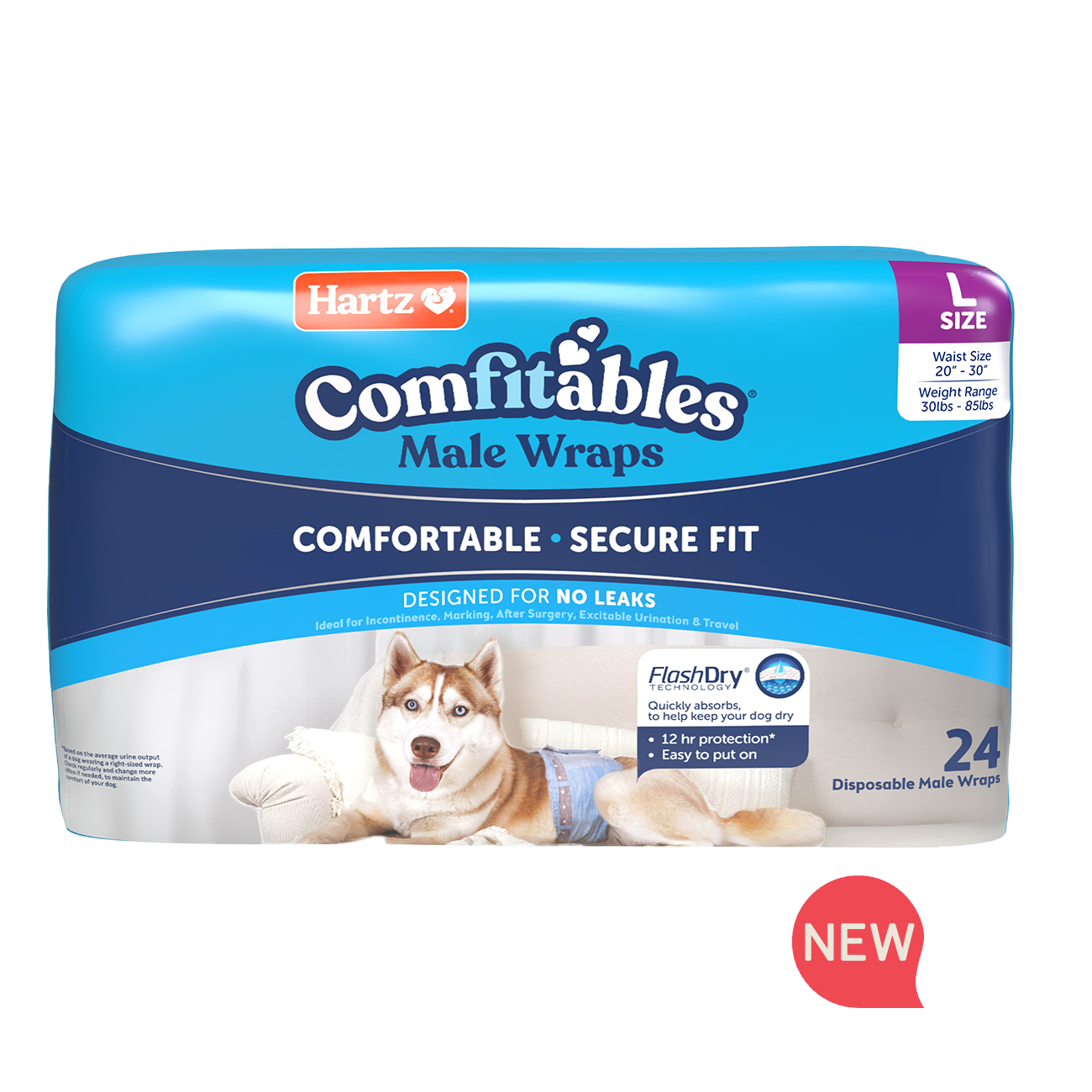 Hartz® Comfitables® Dog Wraps, Size L, 30 - 85 lbs. - 24ct | Hartz